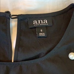 a.n.a | Tops | Ana Black Shirt With Pearl Detail Bell Sleeves | Poshmark